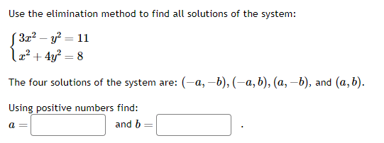 Solved Use the elimination method to find all solutions of | Chegg.com