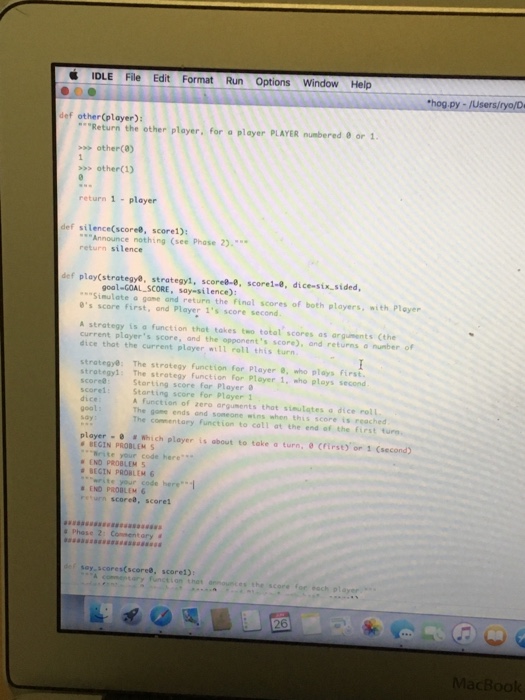 IDLE File Edit Format Run Options Window Help | Chegg.com