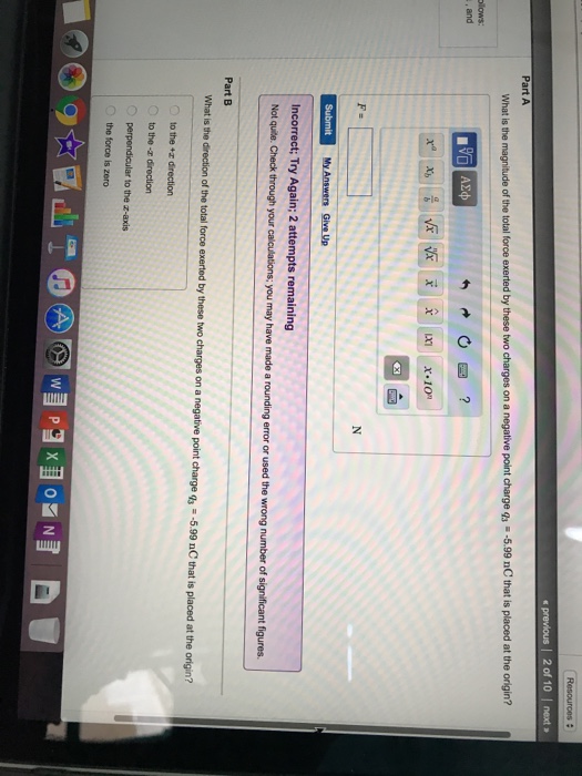 Solved Pa Item 2 Two point charges are placed on the x-axis | Chegg.com