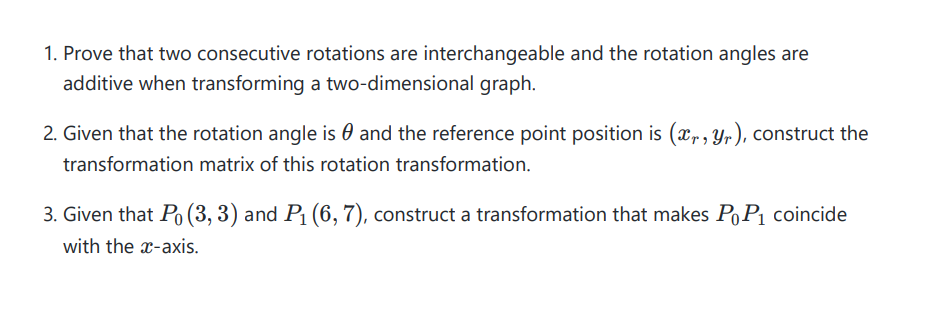 1. Prove that two consecutive rotations are | Chegg.com