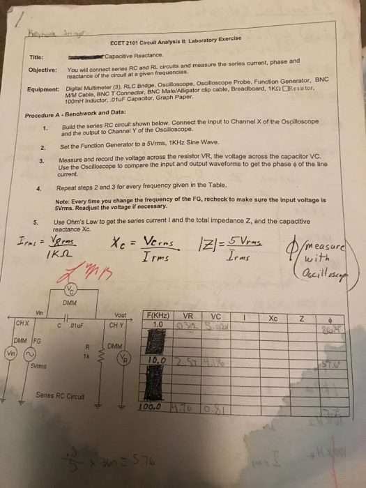 Solved ECET 2101 Circuit Analysis H: Laboratory Exercise | Chegg.com