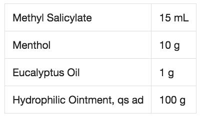 Solved The formula for a sports rub cream is given in the | Chegg.com