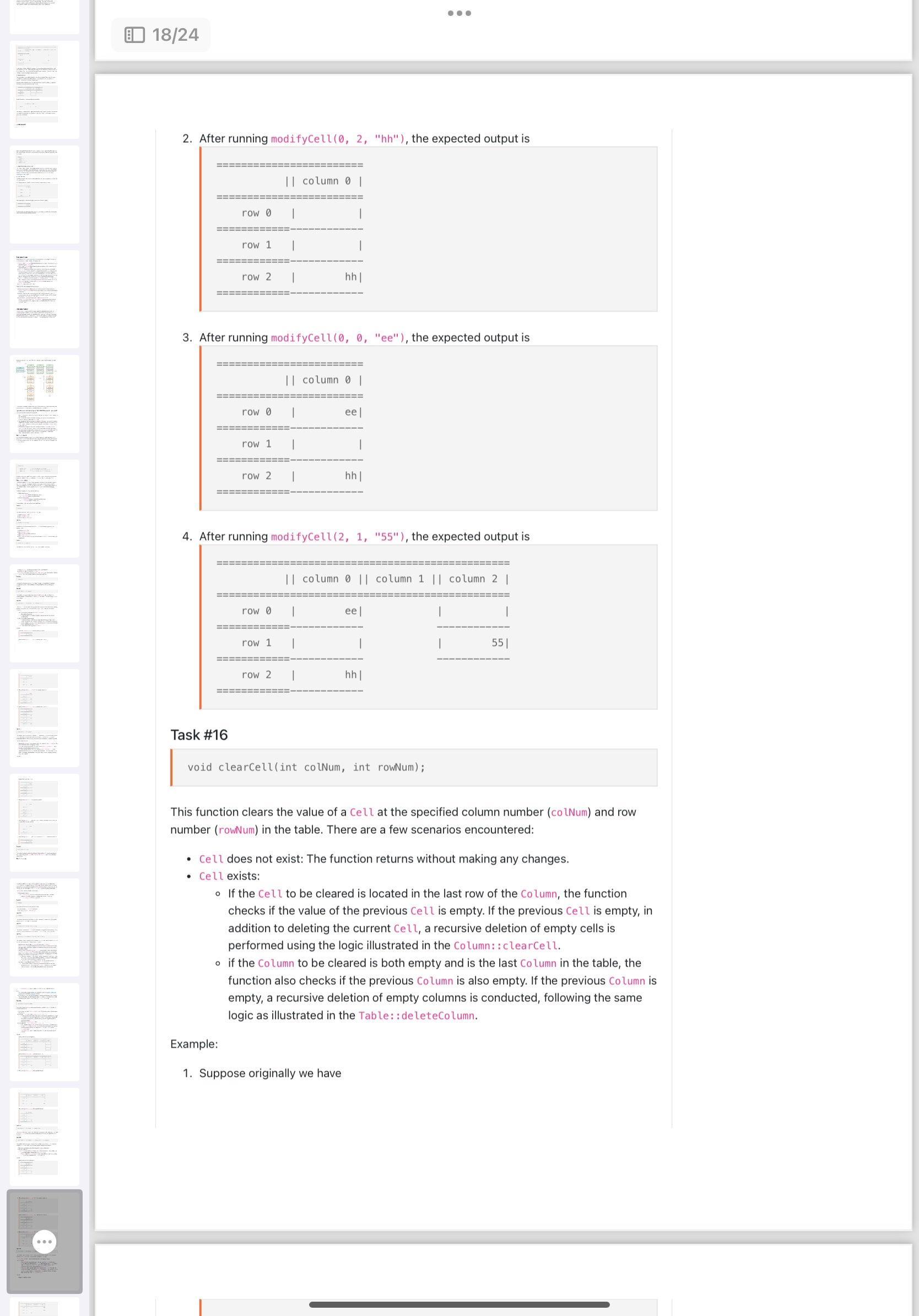 1. Initially, the column has 4 rows: 2. After running | Chegg.com