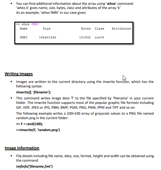 Solved Introduction to Medical Image processing in MATLAB | Chegg.com