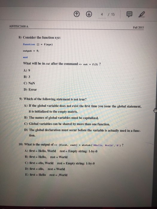 Solved 1. Multiple choice. Each question is worth I points. | Chegg.com