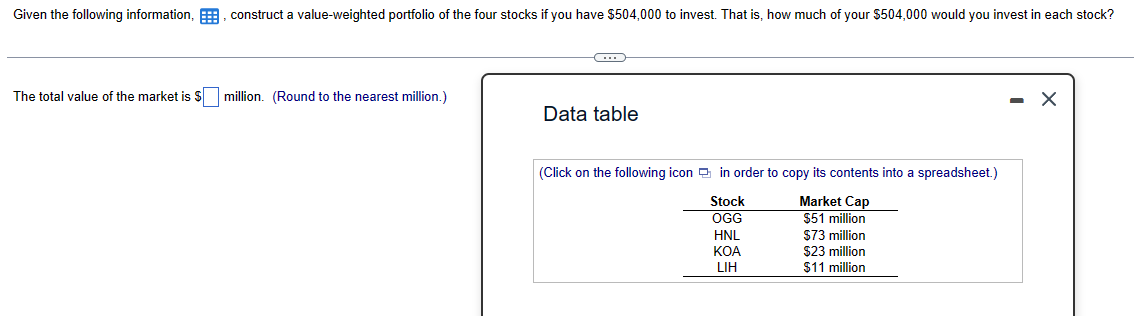 Solved Given the following information, , construct a | Chegg.com