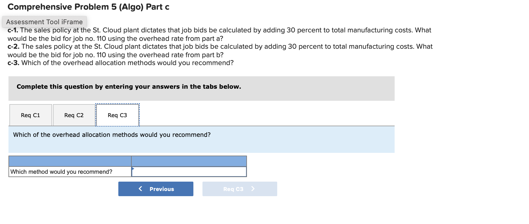 Solved Comprehensive Problem 5 (Algo) ﻿Part c Assessment | Chegg.com