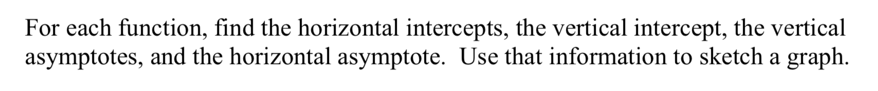 Solved For each function, find the horizontal intercepts, | Chegg.com