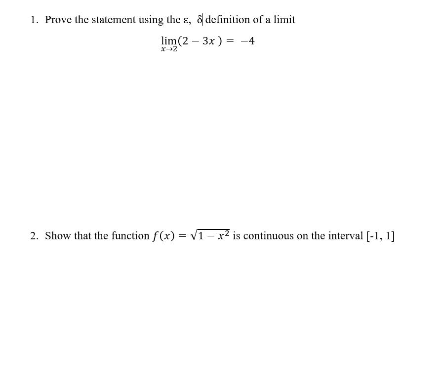 Solved 1. Prove the statement using the ε,δ∣ definition of a | Chegg.com