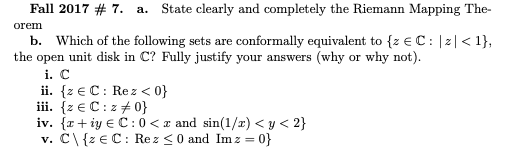 Solved Fall 2017#7. a. State clearly and completely the | Chegg.com