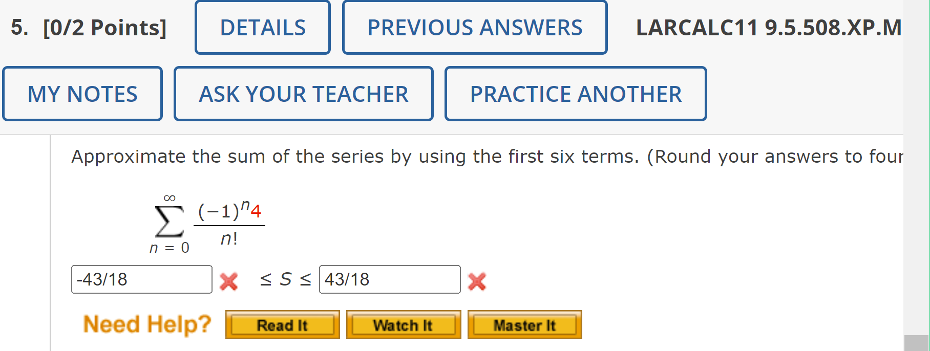 Solved Approximate the sum of the series by using the first | Chegg.com