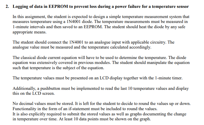 Solved 2. Logging of data in EEPROM to prevent loss during a | Chegg.com