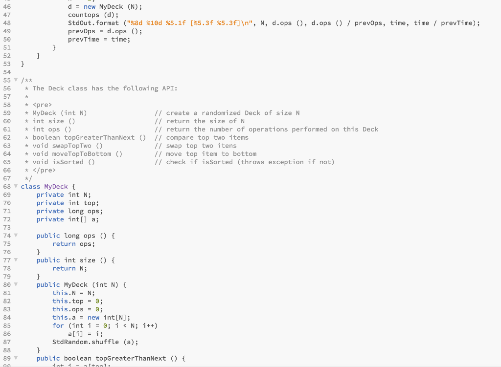 Solved 2 import stdlib.*; 3 /IExercise 2.1.14 5 Complete the | Chegg.com