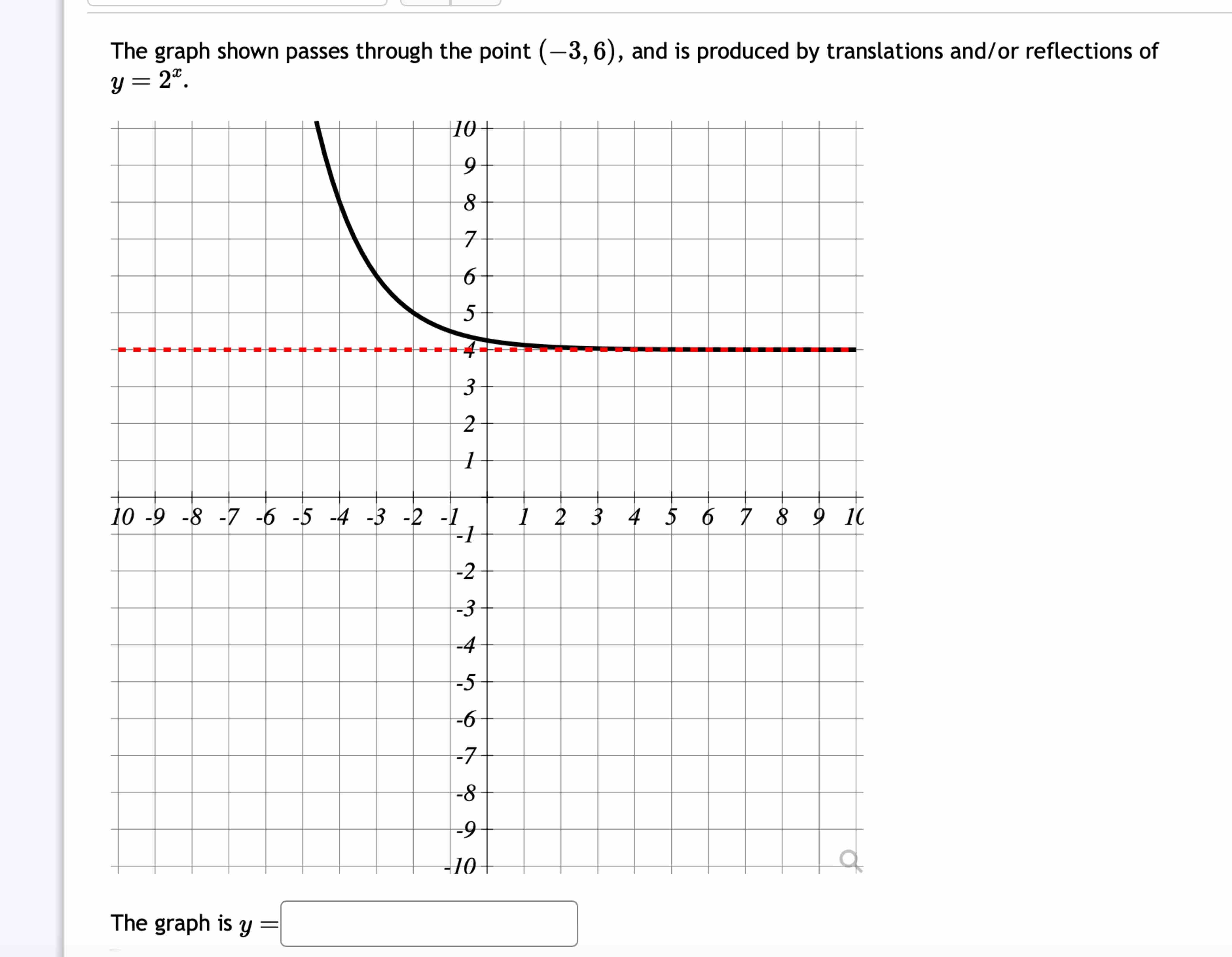 Solved The graph shown passes through the point (-3,6), ﻿and | Chegg.com