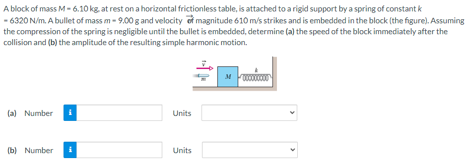 Solved A block of mass M=6.10kg, ﻿at rest on a horizontal | Chegg.com