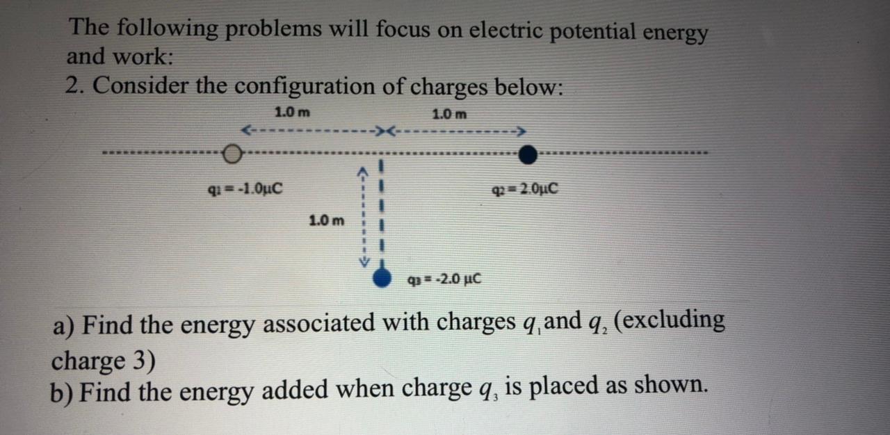 Solved The following problems will focus on electric | Chegg.com