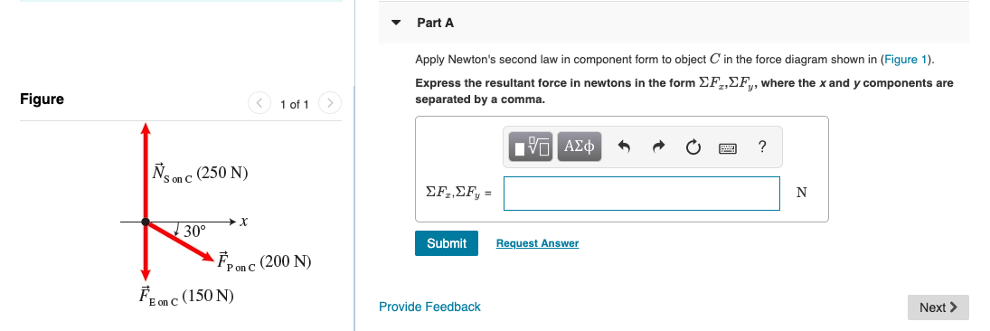 Solved Part A Apply Newton's second law in component form to | Chegg.com