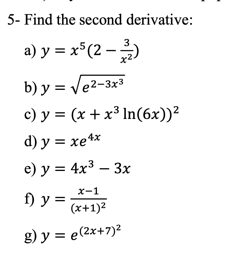 Solved 5- ﻿Find the second | Chegg.com