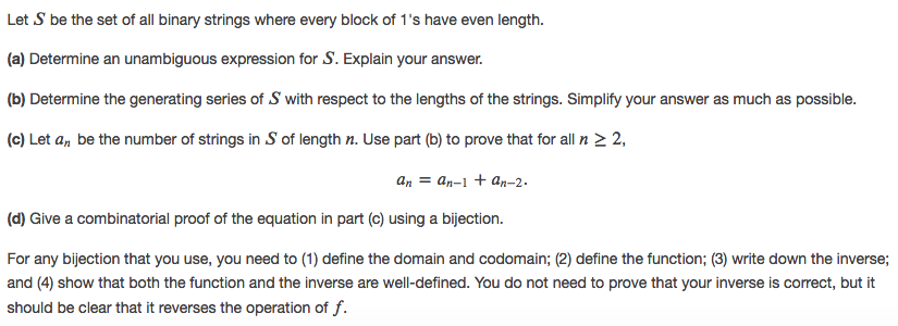 Let S be the set of all binary strings where every | Chegg.com