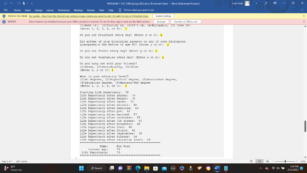 Solved Program Description Your Program Must Ask The User 