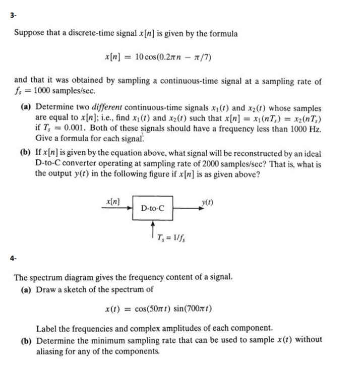 Solved 1. Consider the cosine wave x(t)=10cos(880πt+ϕ) | Chegg.com