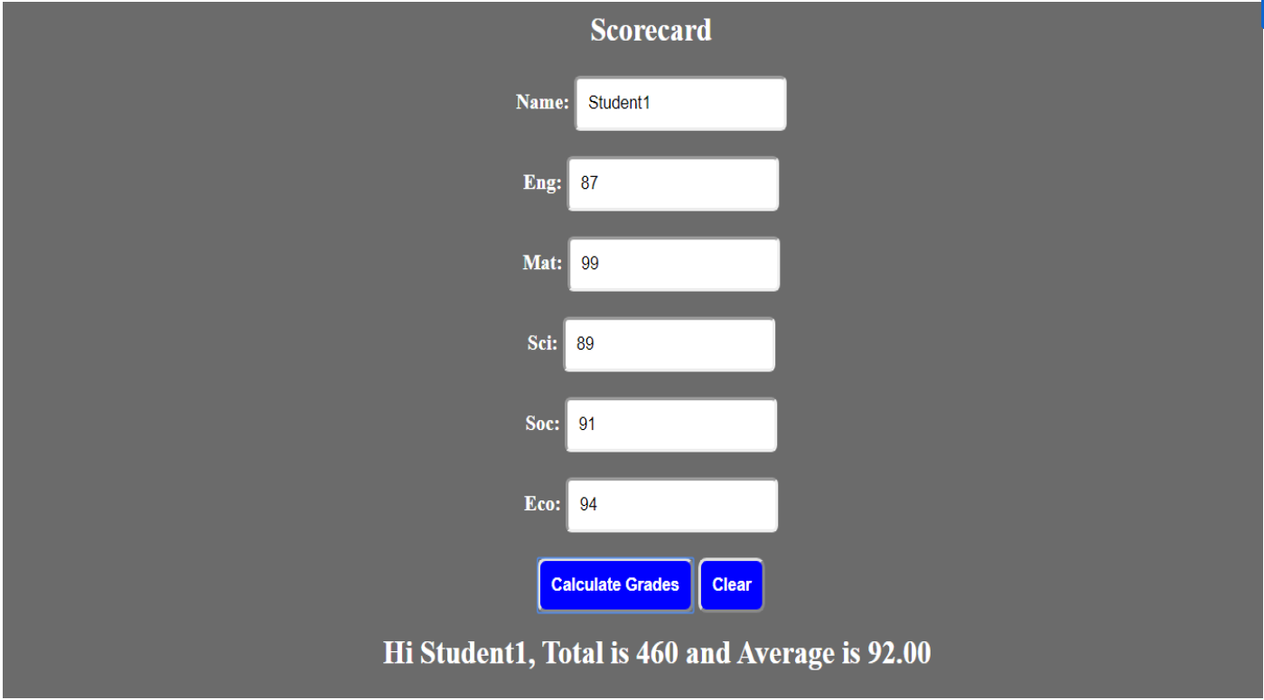 Solved Topic: Basic Javascript Scorecard General | Chegg.com