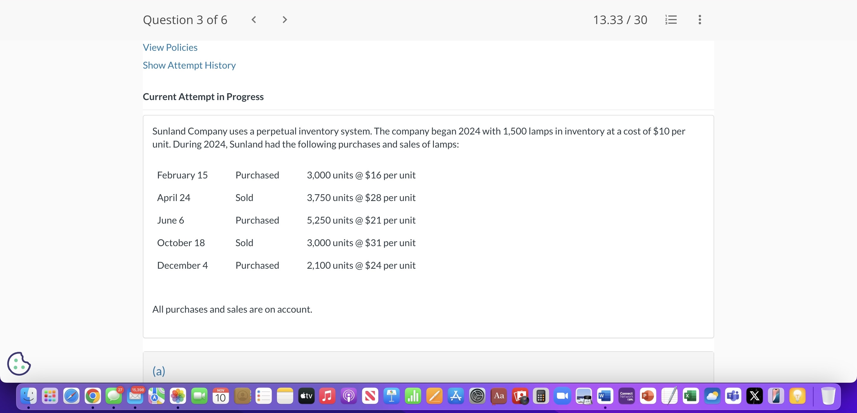 Solved Sunland Company uses a perpetual inventory system. | Chegg.com
