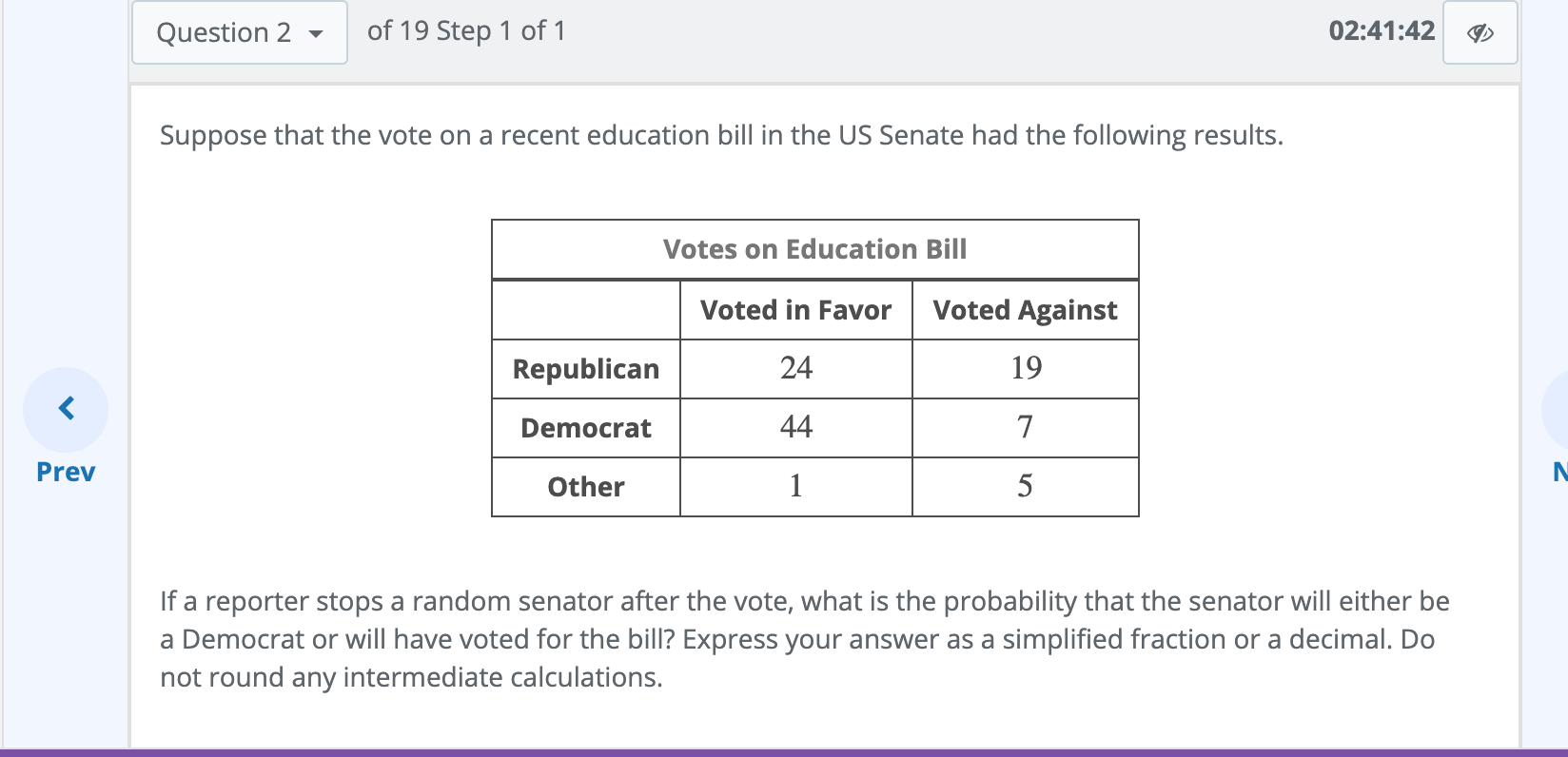 Solved Question 2 - of 19 Step 1 of 1 02:41:42 C Suppose | Chegg.com