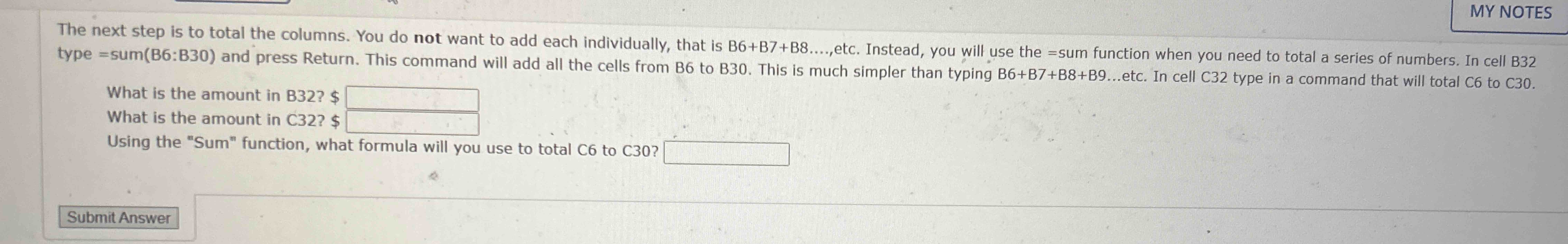 Solved The next step is to total the columns. You do not | Chegg.com