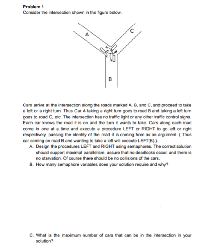 Solved Problem 1 Consider the intersection shown in the | Chegg.com