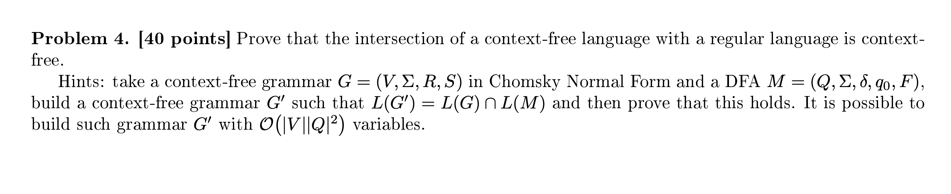 Solved Problem 4. [40 points] Prove that the intersection of | Chegg.com