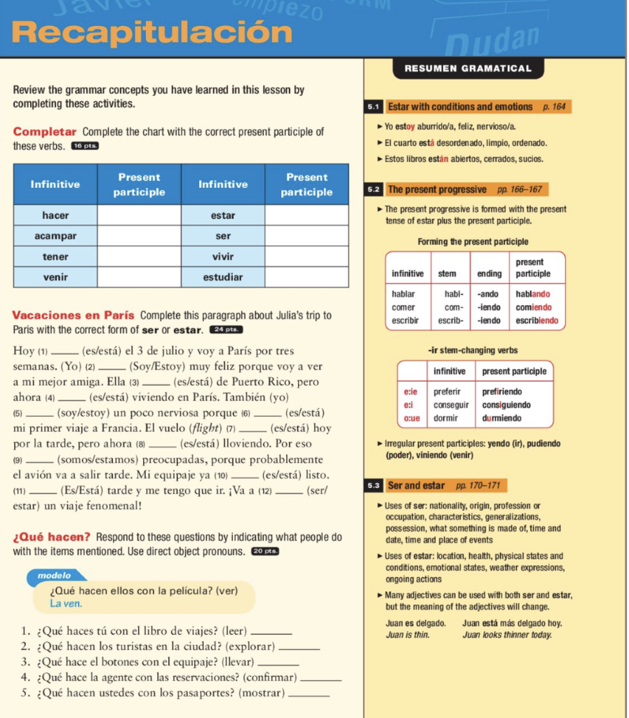 lezo Recapitulación Dudan RESUMEN GRAMATICAL Review | Chegg.com