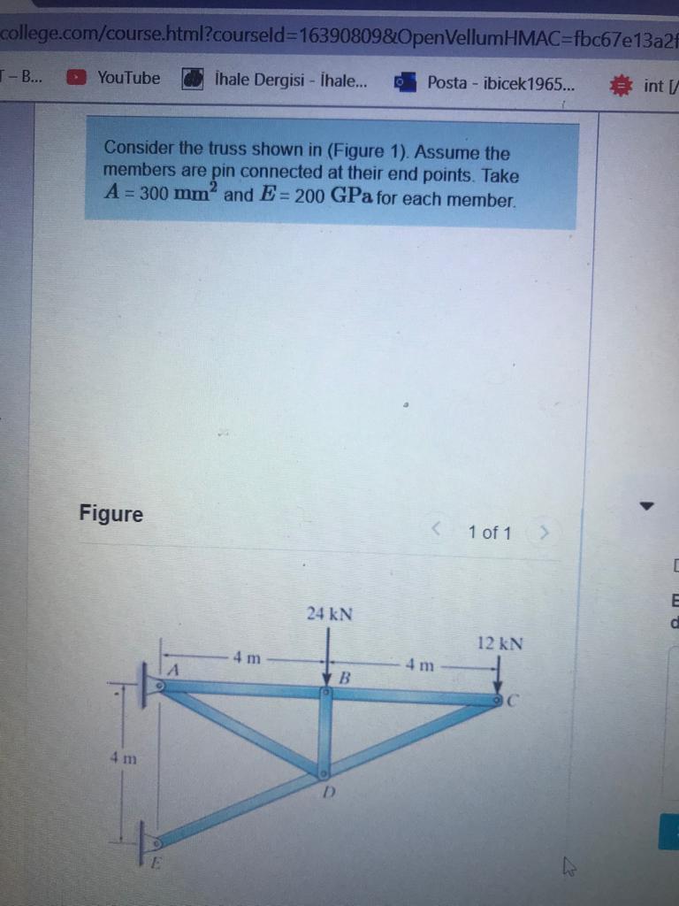 Solved Determine the vertical displacement of joint C | Chegg.com