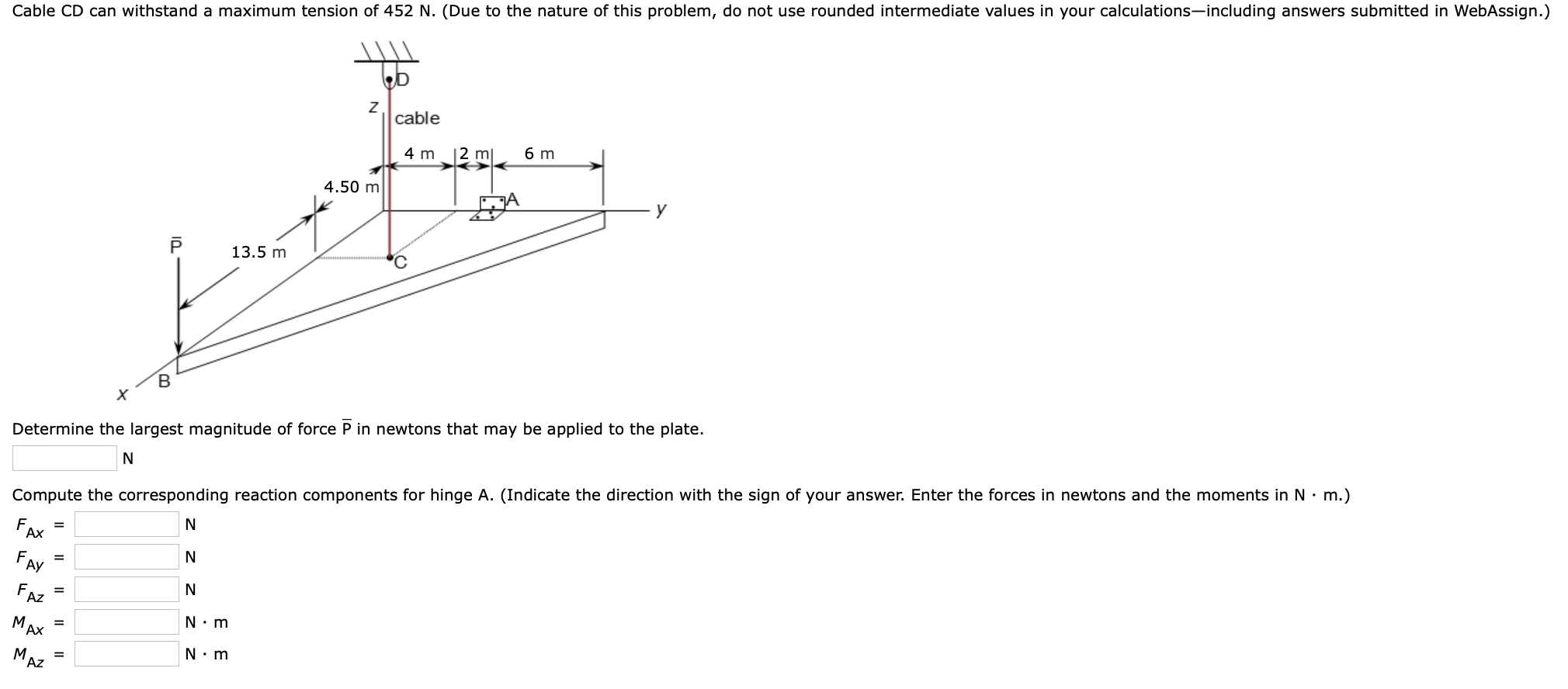 Solved Cable CD can withstand a maximum tension of 452 N. | Chegg.com