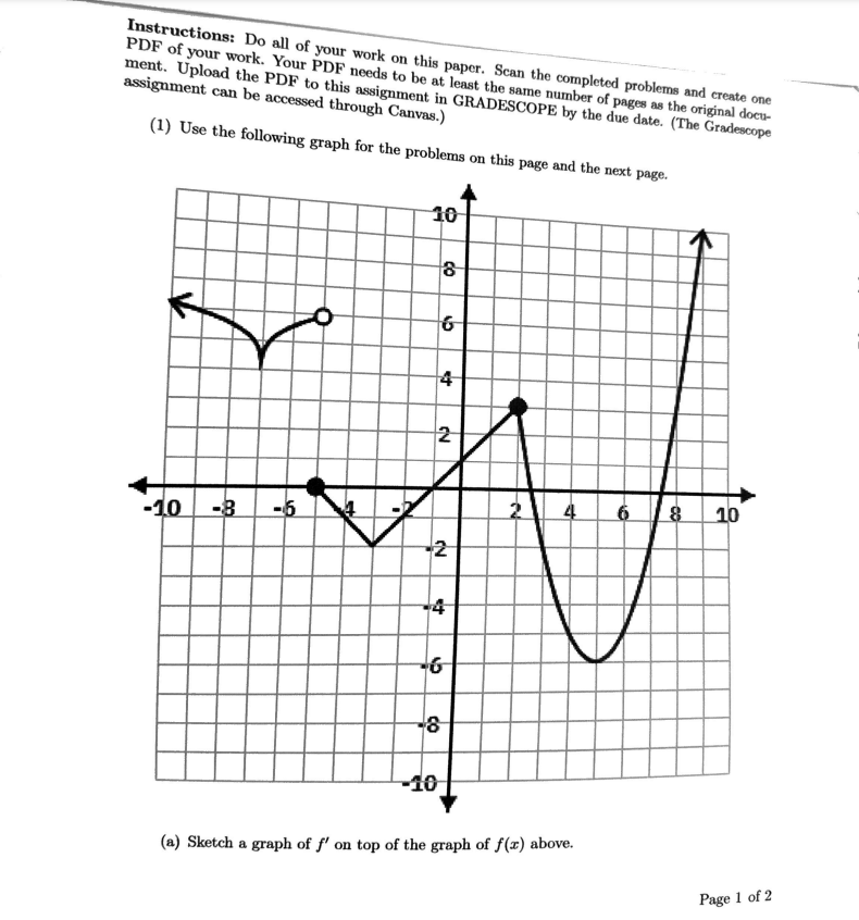 Solved Instructions: Do all of your work on this paper. Scan | Chegg.com