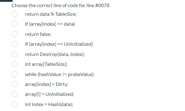 Solved 0004 Use this Hash Table code to answer the following | Chegg.com