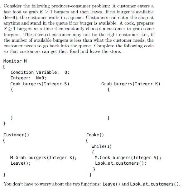 Solved . Consider the following producer-consumer problem: A | Chegg.com
