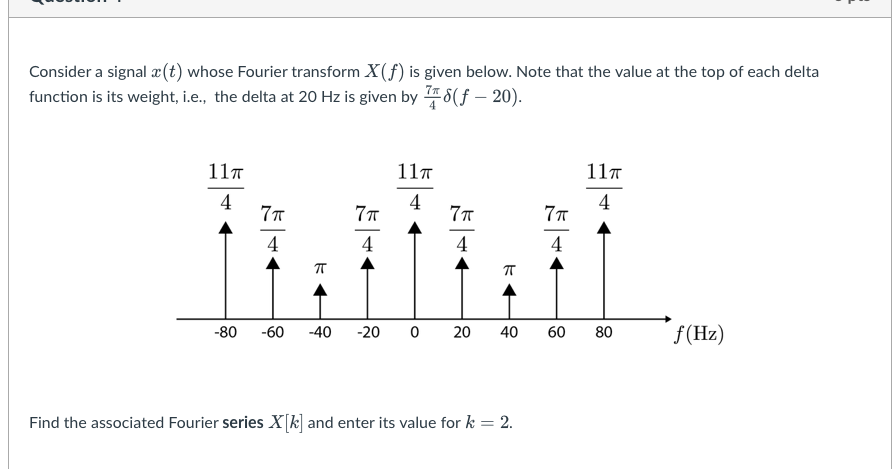 Solved Consider a signal x(t) whose Fourier transform X(f) | Chegg.com