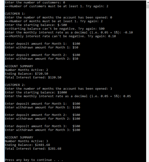 Solved Write a program that calculates the balance of a | Chegg.com