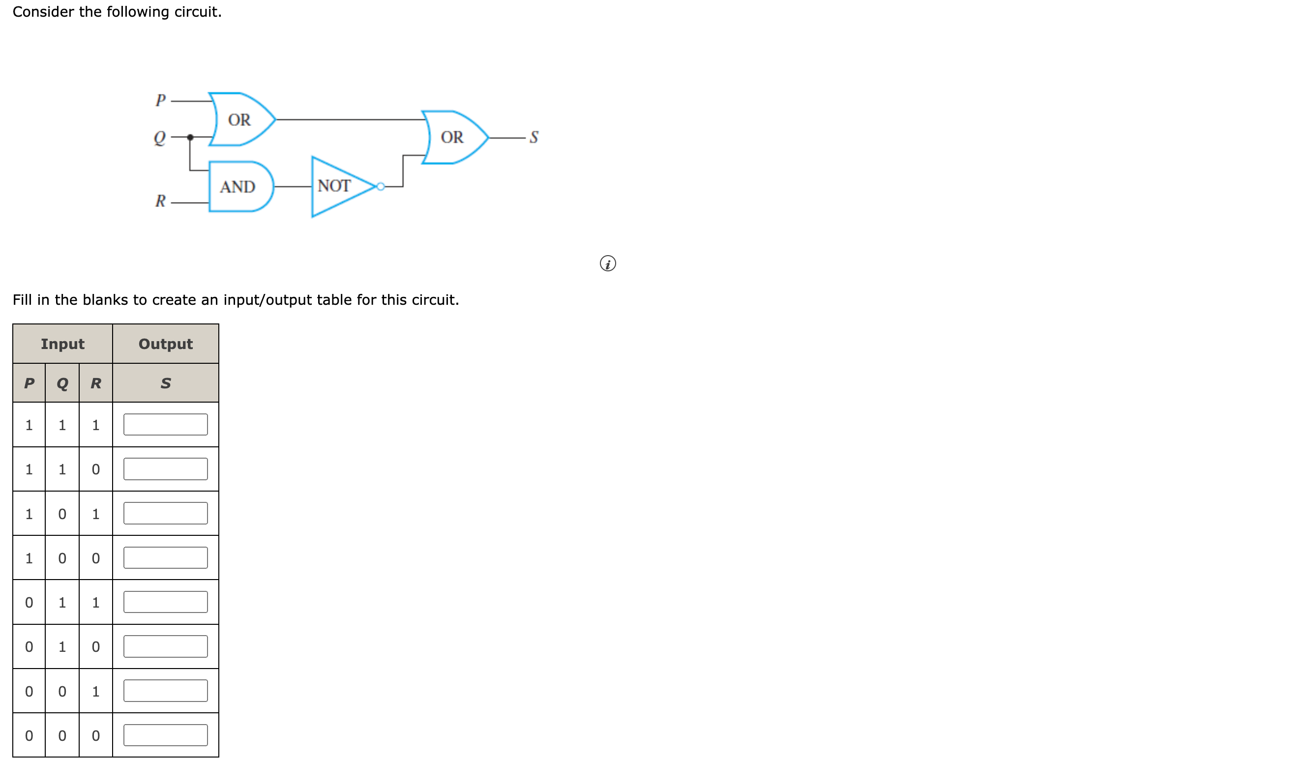 Solved Consider The Following Circuit Fill In The Blanks To 