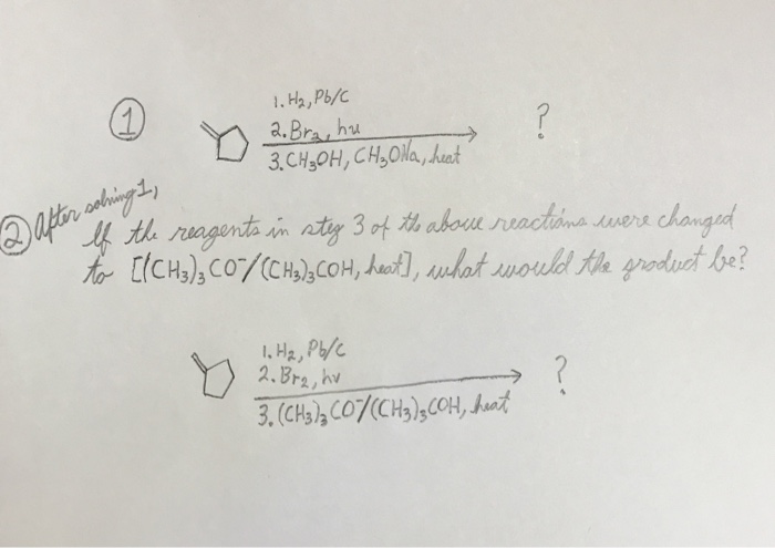 Solved 1)For the following three-step reaction sequence, | Chegg.com