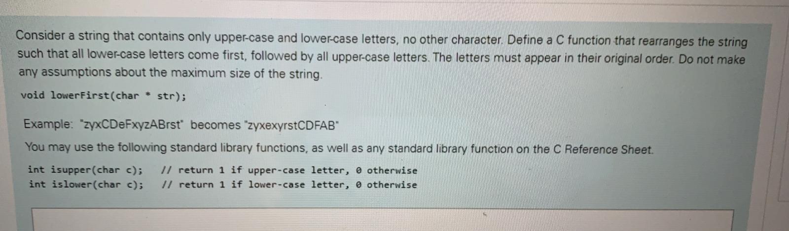 Solved Consider a string that contains only upper-case and | Chegg.com