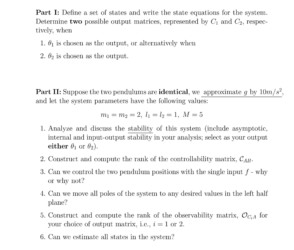 Project Assignment: We will design a controller to | Chegg.com