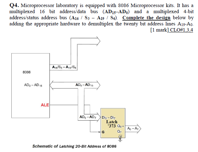 Solved Q4. Microprocessor laboratory is equipped with 8086 | Chegg.com