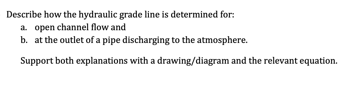 Solved Describe how the hydraulic grade line is determined | Chegg.com