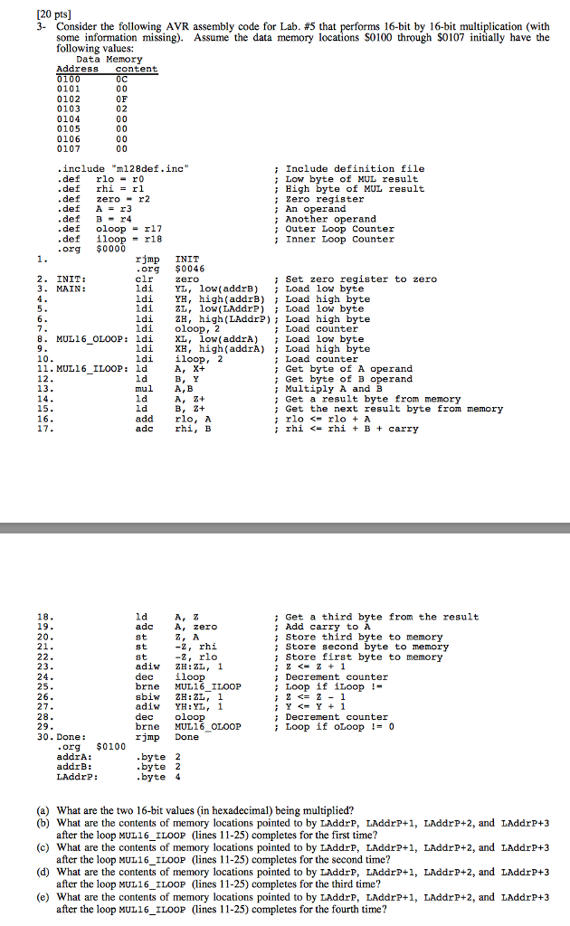 include "m128def.inc ; Include definition file ; Set | Chegg.com