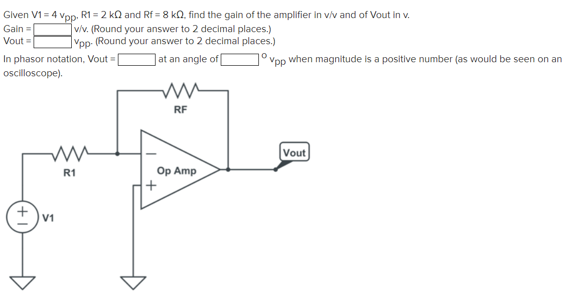 Solved Given V1 = 6 vpp R1 = 5 k1, V2 = 4 Vpp: R2 = 2 k12, | Chegg.com