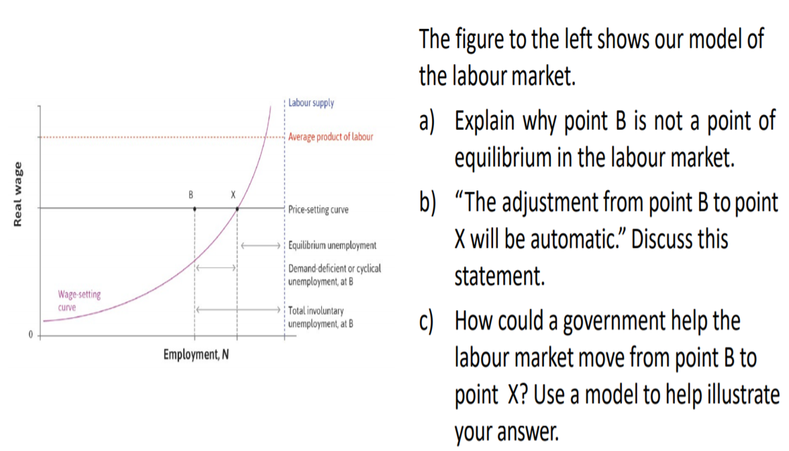 Solved Labour supply Average product of labour Real wage B X | Chegg.com