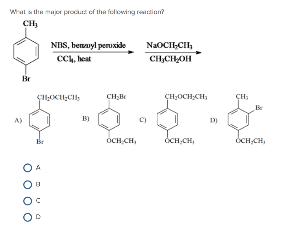 Solved What is the major product of the following reaction? | Chegg.com