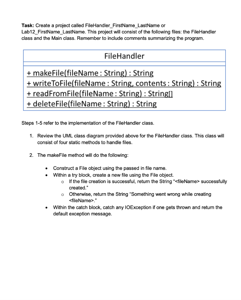 Solved Task: Create a project called | Chegg.com
